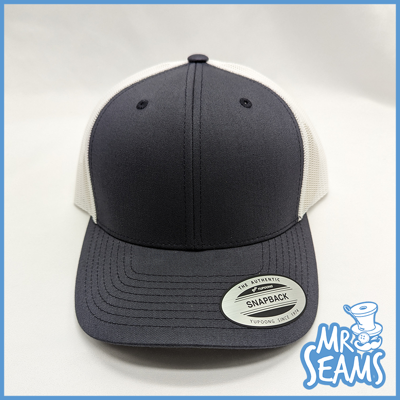 Grey Trucker Hat White Mesh - MrSeams.com